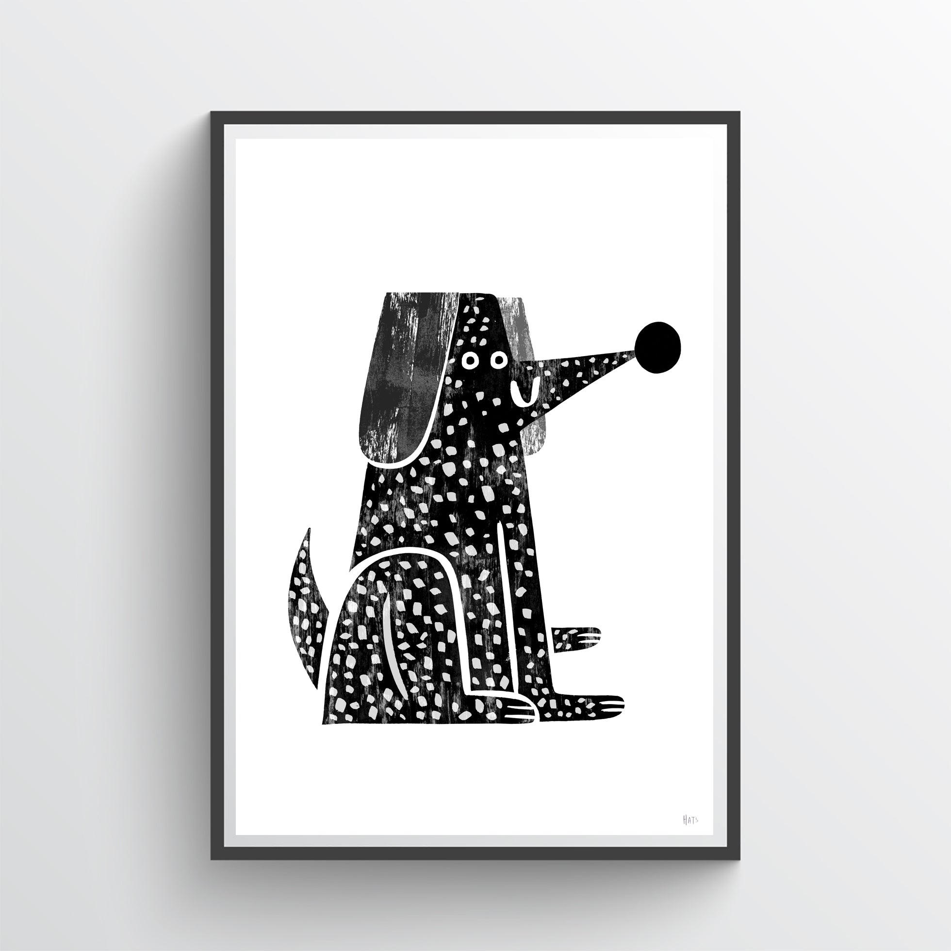 Nosey Dog A3 Risograph Print